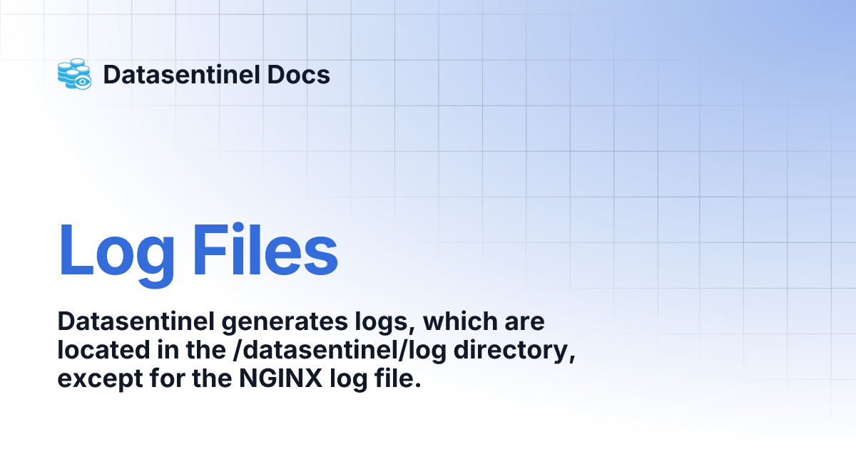 Log Files | Datasentinel Docs