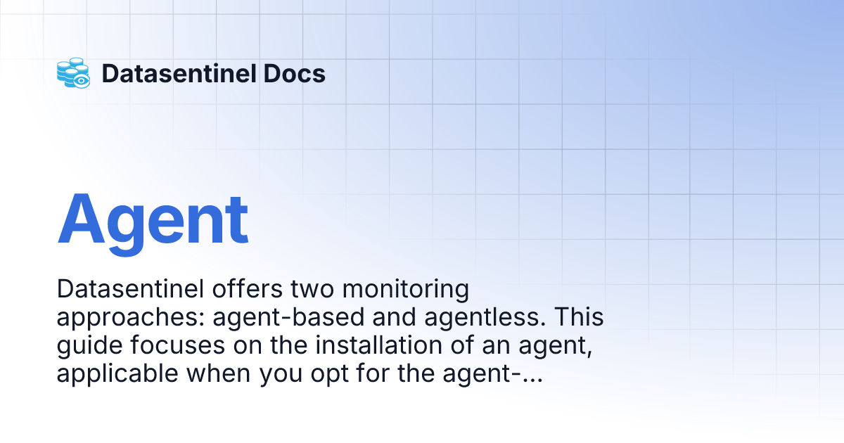 Agent | Datasentinel Docs