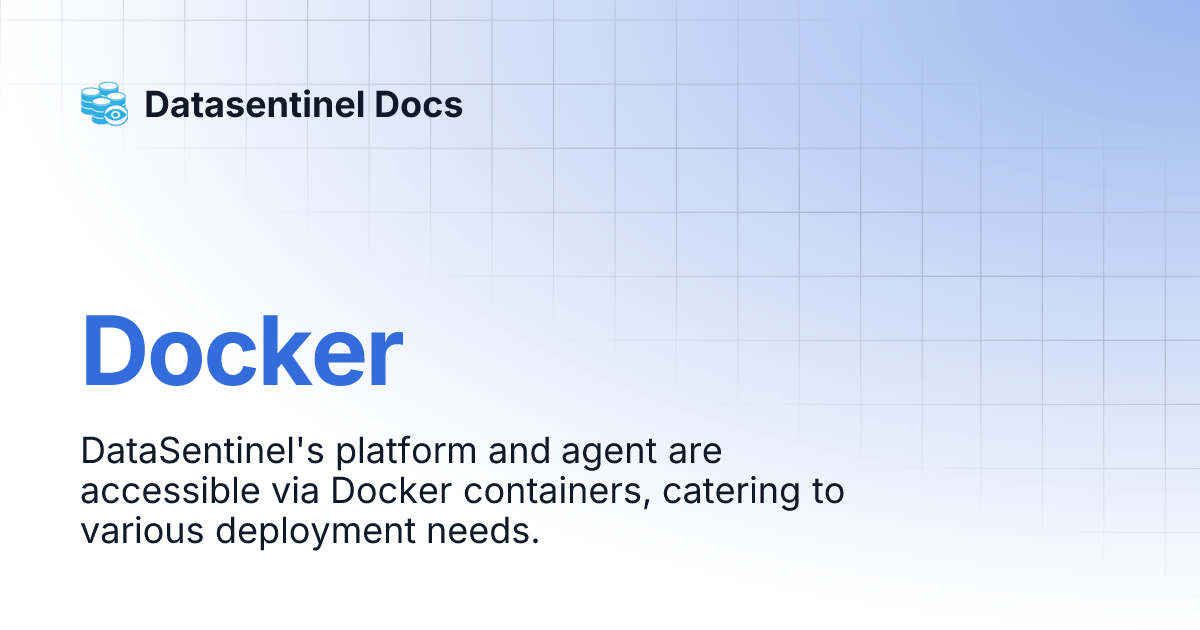 Docker | Datasentinel Docs